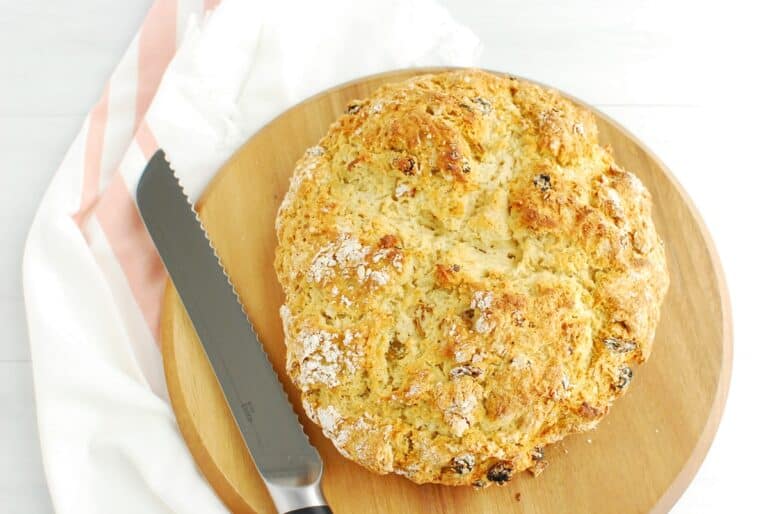 Vegan Spotted Dog Bread Recipe (Irish Soda Bread with Raisins)