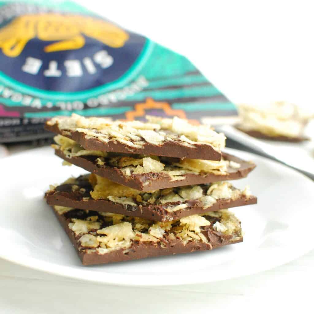 Dark Chocolate Potato Chip Bark (Dairy Free) - Dairy Free for Baby